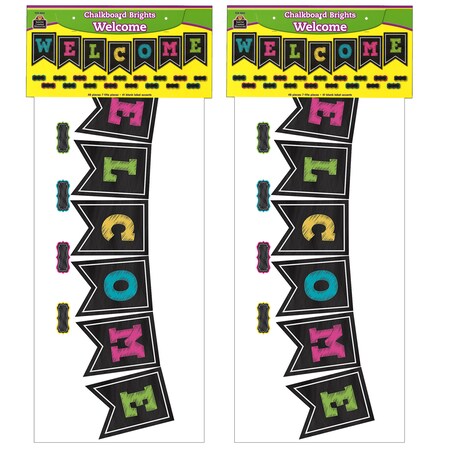 Teacher Created Resources Chalkboard Brights Pennants Welcome Bulletin ...
