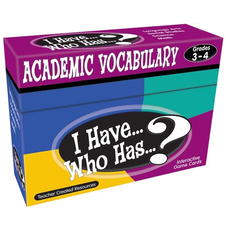Teacher Created Resources I Have, Who Has Academic Vocabulary Game ...