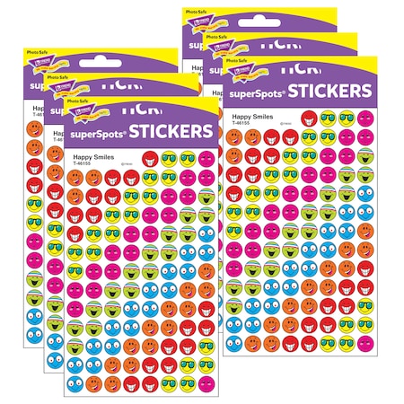 Trend Enterprises Happy Smiles superSpots Stickers, PK4800 T46155 | Zoro