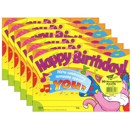 Trend Enterprises Happy Birthday Recognition Awards, PK180 T8100 | Zoro