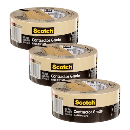 Scotch Contractor Grade Masking Tape, 1.88 in x 60.1 yd 48mm x 55m, 3PK ...