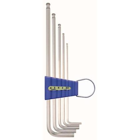Eight Tool BOLT-CATCH HEX KEY L-HANDLE EXTRA LONG SET, 5PC 2.5-6MM SLVR ...