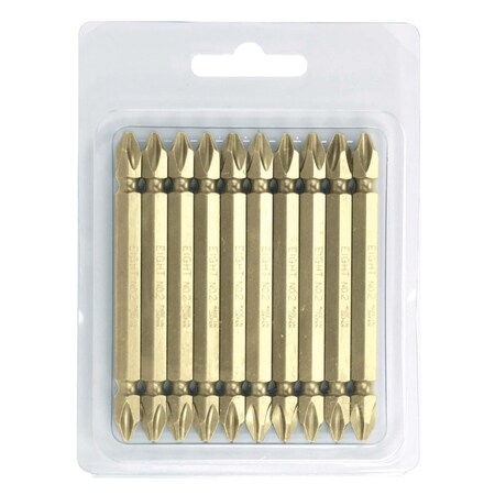 Eight Tool DOUBLE-END PH BIT GOLD COLOR CODED 6.35MM SHANK 9MM GROOVE ...