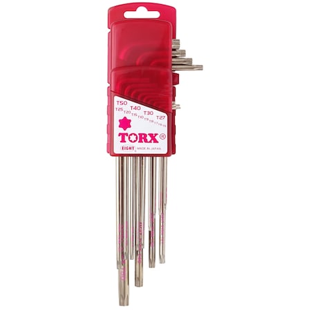 Eight Tool TORX KEY L-HANDLE EXTRA LONG SET, 13PC T5-T50 SLVR TXEL-S13 ...