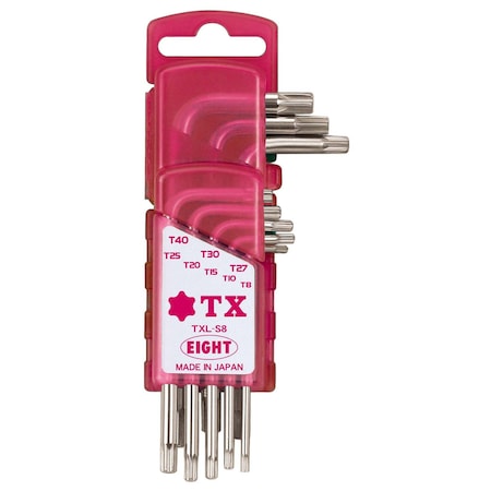 Eight Tool TORX KEY L-HANDLE SET, 8PC T8-T40 TXL-S8 | Zoro