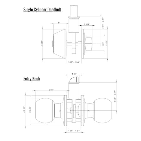 Premier Lock Entry Door Knob Combo Lock Set with Deadbolt Set of 3 ...