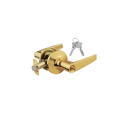 Premier Lock Entry Door Lever Lock Set, Polished Brass LEV01X | Zoro