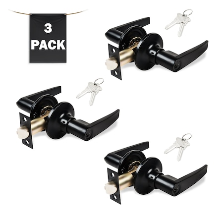 Premier Lock Entry Door Lever Lock Set Set of 3, Keyed Alike, Matte ...