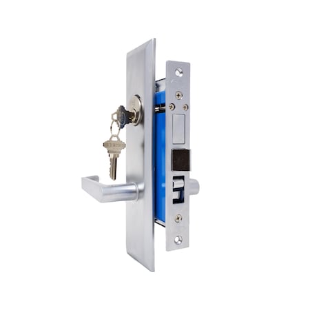 Premier Lock Satin Chrome Mortise Entry Lever Left Hand Lock Set with 2 ...