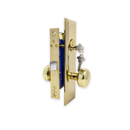 Premier Lock Brass Vestibule Mortise Entry Right Hand Lock Set with 2.5 ...