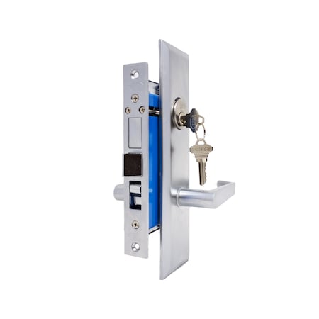 Premier Lock Satin Chrome Mortise Entry Lever Right Hand Lock Set with ...