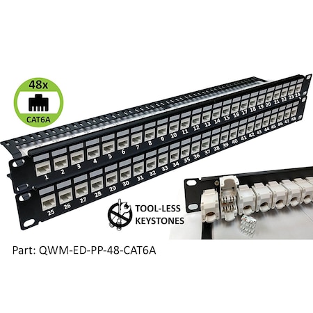 Electriduct Electriduct Keystone Patch Panels QWM-ED-PP-48-CAT6A | Zoro