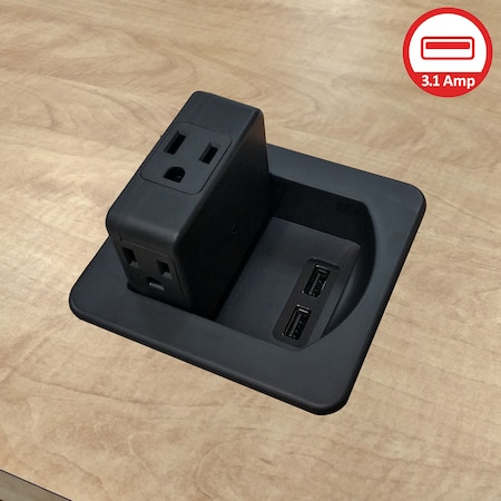 Electriduct Power Centers, Mini In-desk, USB, 8 ft., Black PDC-SW-GMPT ...