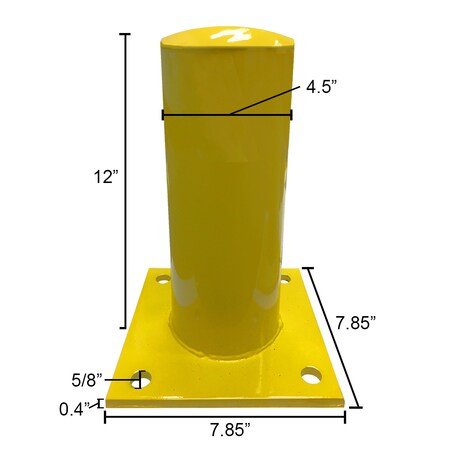 Electriduct ED 1ft Steel Pipe Safety Bollard Post- Yellow TC-V-BOLLARD ...