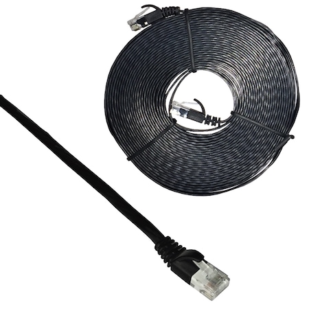 Electriduct CAT6 Stranded Booted Flat Patch Cables- 50ft- Black PATCH ...