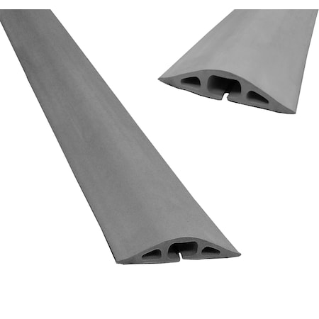 Electriduct Cable Protector, 3/4 in H, 5 ft L, 3-1/4 in W, Rubber, Gray ...