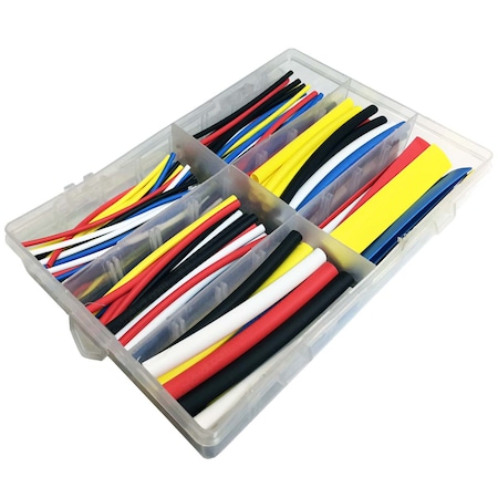 Electriduct Heat Shrink Tube Kit, 2:1 I.D. Shrink Ratio, Rainbow, 4 in ...