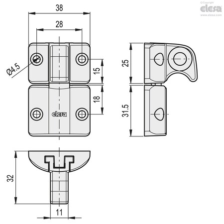 Elesa Snap lock and lever for release, BMS.L-32-25-CH4 BMS.L | Zoro