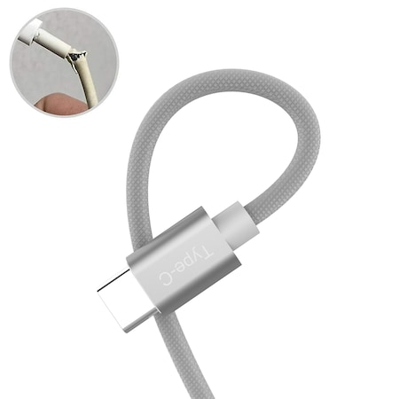 Emerald Grey 10FT USB Type C Braided Fast Charging Cable EE-AC10-GRY | Zoro