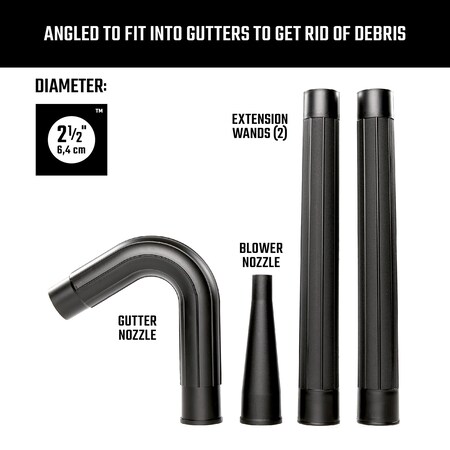 Craftsman 2-1/2 in. 4-Piece Wet/Dry Vacuum Gutter Cleaning Kit for Shop ...