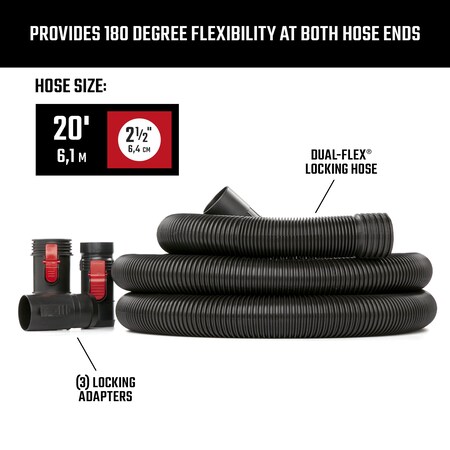 Craftsman 2-1/2 in. x 20 ft. POS-I-LOCK Wet/Dry Vacuum Hose Kit for ...