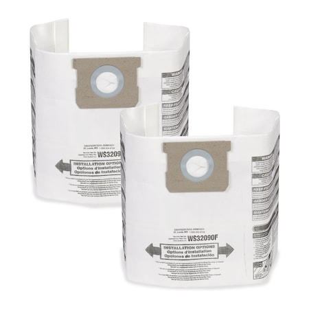 Workshop Wet/Dry Vacs 2pk Fine Dust Vac Collection Bags for 5-9 Gal ...