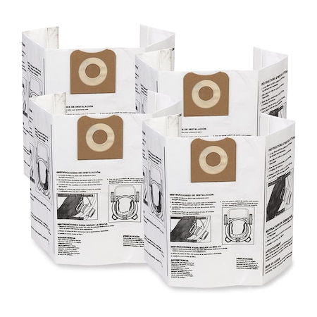 Workshop Wet/Dry Vacs 4pk Fine Dust Vac Collection Bags for 12-16 Gal ...