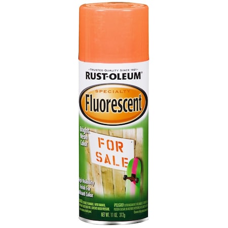 Rust-Oleum Fluorescent Orange, Flat, Oil, 11 oz 342568 | Zoro