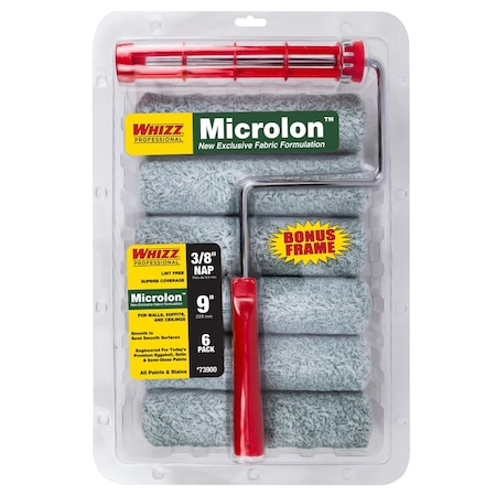 Whizz Whizz Microlon 9 in. W X 3/8 in. Regular Paint Roller Cover 6 pk ...