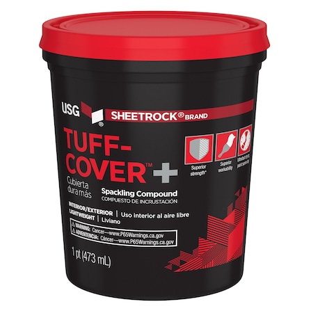 Usg USG Tuff-Cover + Ready to Use White Spackling Compound 1 pt 380214 ...