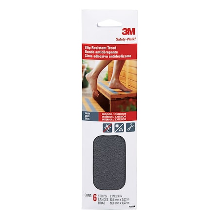 3M Safety Tread Gray, 2 in W x 9 in L 370G-T2X9-6PK | Zoro