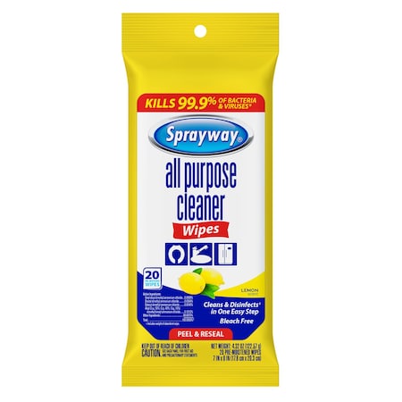 Sprayway Fabric Disinfecting Wipes 7 in. W X 8 in. L 3.82 , 20PK ...