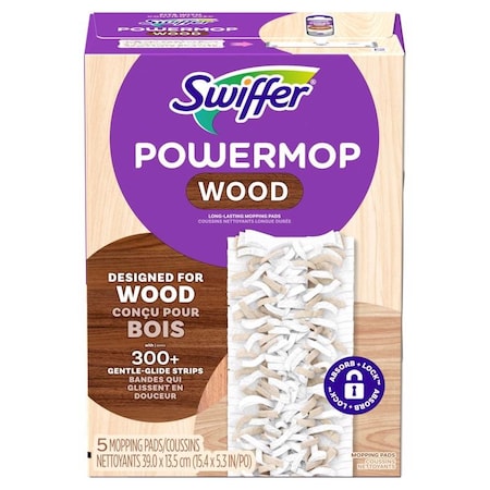 Swiffer Swiffer Power Mop 15.4 in. Wet and Dry Microfiber Mop Refill 5 ...
