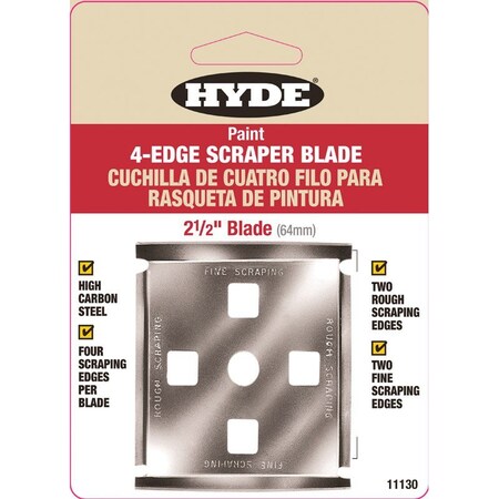 Hyde Black & Silver 2-1/2 in. W Steel Double Edge Scraper Blade 11130 ...