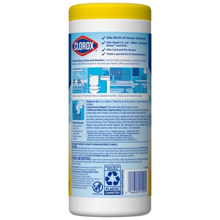 Clorox Clorox Lemon Scent Disinfecting Wipes 35 ct 1 pk 01594 | Zoro