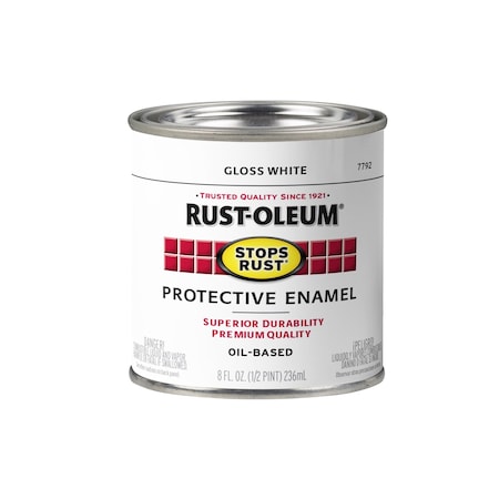 Rust-Oleum Interior/Exterior Paint, Gloss, Oil Base, White, 8 oz 7792 ...