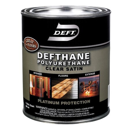 Deft Satin Clear Oil-Based Polyurethane 1 qt DFT25/04 | Zoro