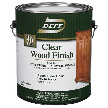 Deft Satin Clear Water-Based Acrylic Finish and Sealer 1 gal DFT109/01 ...