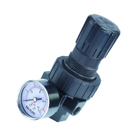 Tru-Flate Tru-Flate Plastic Compact Regulator with Gauge 1/4 in. NPT ...