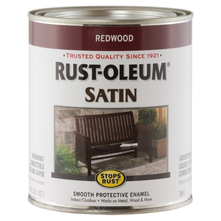 Rust-Oleum Satin, Redwood, 1 Qt 7767-502 | Zoro