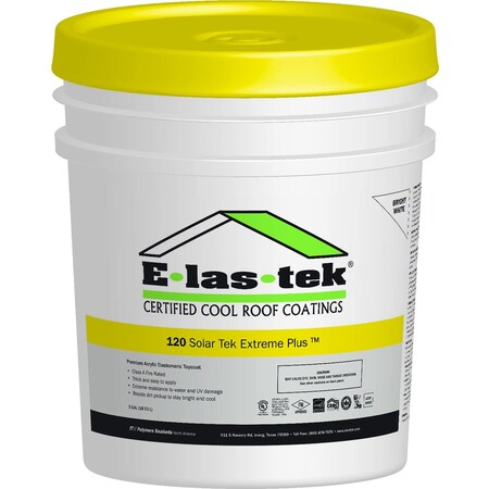 E-Las-Tek Smooth White Acrylic Elastomeric Roof Coating 5 gal 120/5 | Zoro