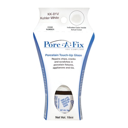 Porc-A-Fix Porc-A-Fix Porcelain Kohler White Touch-Up Glaze 15 cc KK-1V ...