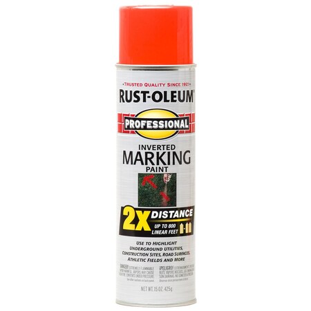 Rust-Oleum Professional Flat/Matte Fluorescent Red-Orange Spray Paint ...