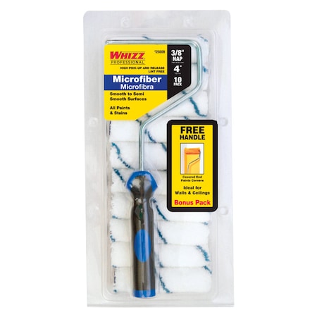 Whizz Whizz Microfiber 4 in. W X 3/8 in. Mini Paint Roller Cover 10 pk ...