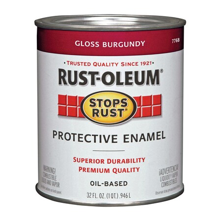 Rust-Oleum Enamel Gls Burgndy Qt 7768502 | Zoro