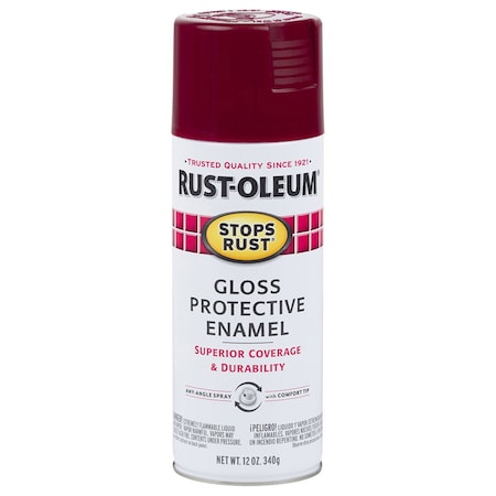 Rust-Oleum Spray Paint, Merlot, Gloss, 12 oz 248567 | Zoro