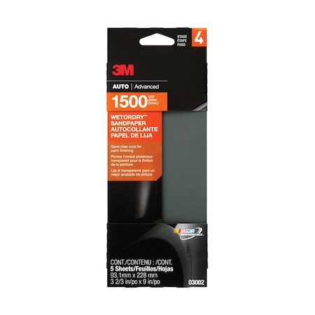 3M Sandpaper Wet/Dry1500Grt 3002 | Zoro