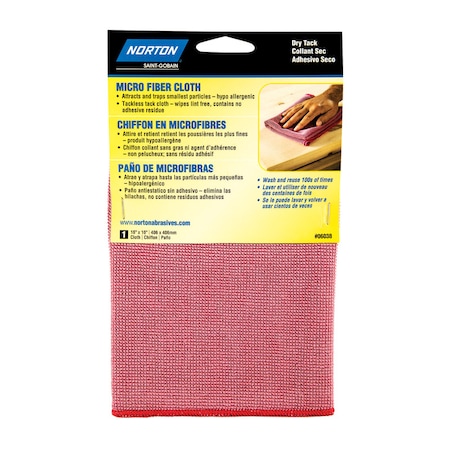 Norton Abrasives Norton 16 in. W X 16 in. L Red Microfiber Tack Cloth ...
