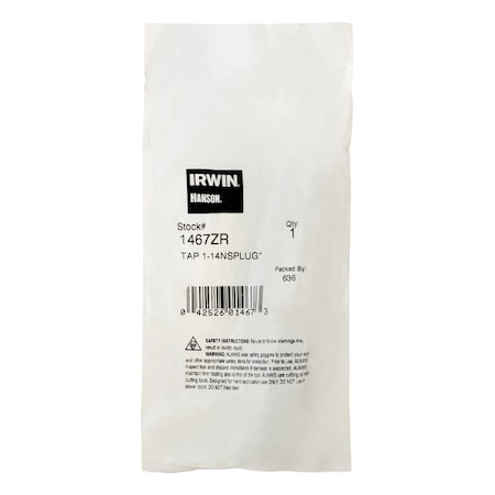 Irwin Hanson High Carbon Steel SAE Fraction Tap 1 in. 1 pc 1467ZR | Zoro