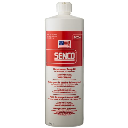 Senco Compressor Pump Oil 32Oz PC0344 | Zoro